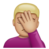 🤦🏼‍♂️ Man Facepalming: Medium-Light Skin Tone Emoji Meaning - From Girl ...